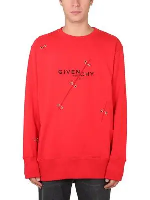 Givenchy Crewneck Sweatshirt With Metallic Detail - Red