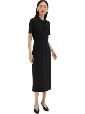 Theory Military Midi Dress - Black