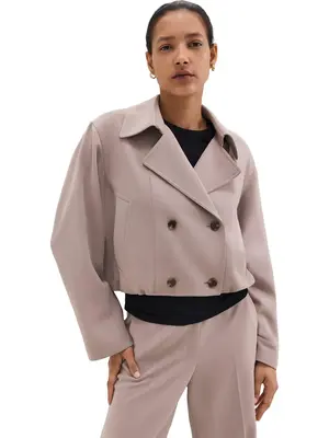 Theory Double-breasted Crop Trench - Cinder
