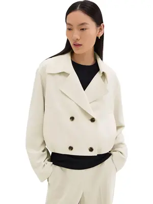 Theory Double-breasted Crop Trench - Rice