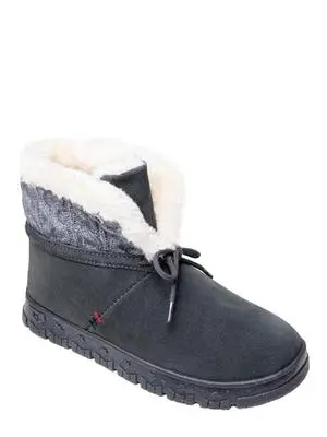 Minnetonka Norean Faux-fur Lined Slipper Bootie - Charcoal
