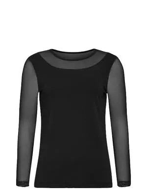 Anatomie Kim Mesh-sleeve Top - Black