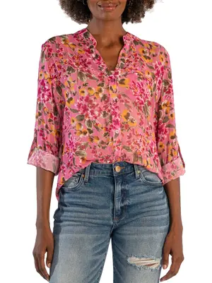 Kut From The Kloth KUT From The Kloth Jasmine Chiffon Button-Up Shirt Girona-bright Lilac