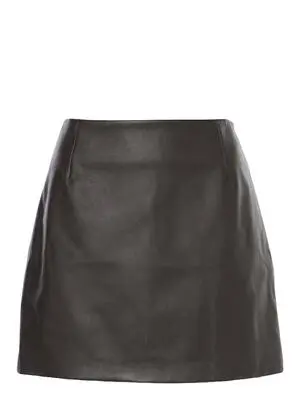 BLAZÉ MILANO Coci Leather Miniskirt - Brown
