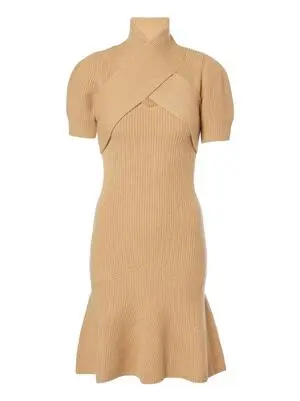 Patou Wool And Cashmere Minidress - Beige