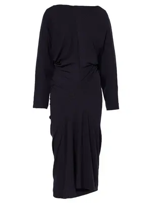 Dries Van Noten Draped Jersey Midi Dress - Blue