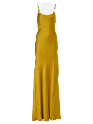 Victoria Beckham Satin Crêpe Slip Dress - Gold