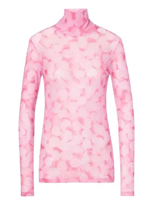 Dries Van Noten Printed High-neck Top - Pink