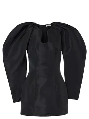 Nina Ricci Pleated Taffeta Minidress - Black