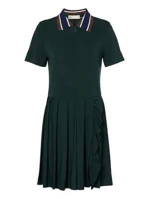 Tory Burch Pleated Zip-up Tennis Dress - Green