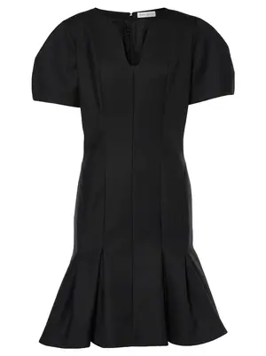 Nina Ricci Wool Gabardine Midi Dress - Black