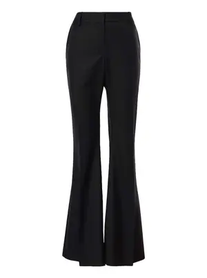 Nina Ricci Wool Gabardine Flared Trousers - Black