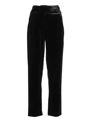 BLAZÉ MILANO Afterglow High-rise Velvet Pants - Black