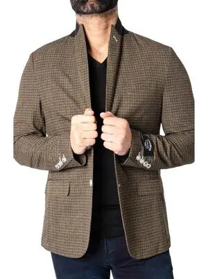 MACEOO Descartes Unconstructed Check Vortex Blazer - Brown