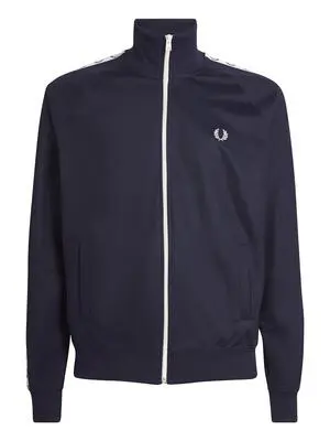 Fred Perry Logo Tape Track Jacket - Navy