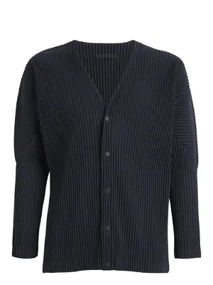 Issey Miyake Basics Pleated Cardigan - Navy