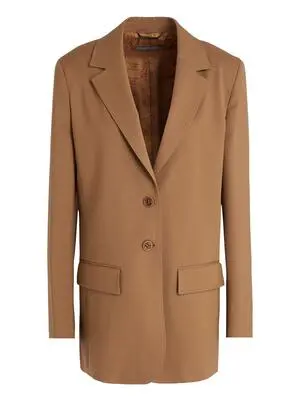 Alberta Ferretti Wool-Blend Twill Blazer Light Brown