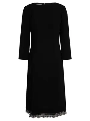Alberta Ferretti Lace-trimmed Crepe Dress - Black