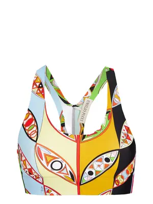 Emilio Pucci Printed Stretch Sports Bra - Pastel Yellow