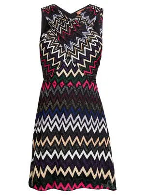 Missoni Metallic Crochet-knit Mini Dress - Black