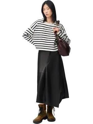 Loewe Asymmetric Nappa Lambskin Skirt - Black