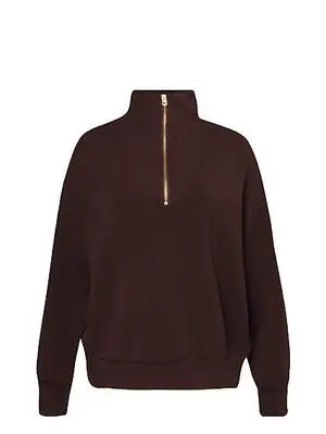 Varley Hawley Half-zip Stretch-woven Sweatshirt - Coffee Bean