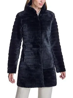 MAXIMILIAN Grooved Shearling Jacket - Black