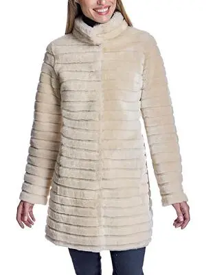 MAXIMILIAN Grooved Shearling Jacket - Cream