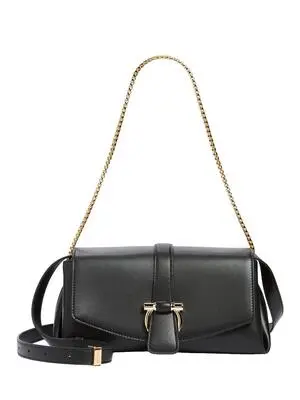 FERRAGAMO Small Flap Crossbody Bag - Nero
