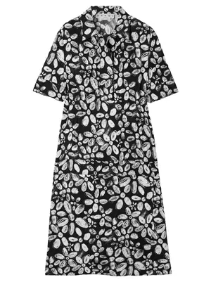 Marni Printed Crepe Midi Dress - Black