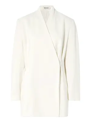 Tove Aldar Crepe Wrap Blazer - Ivory