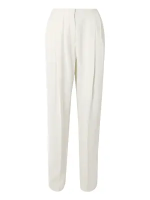 Tove Emery Pleated Straight-leg Crepe Pants - Ivory
