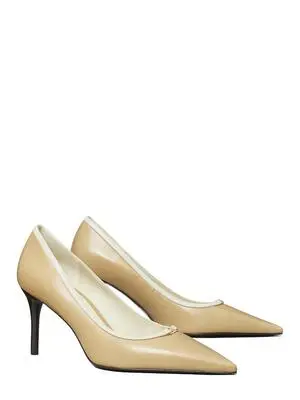 Tory Burch Double T Buckle Leather Pump Desert Mist/light Cream