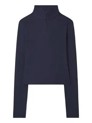Tory Burch Cropped Jacquard Top - Tory Navy