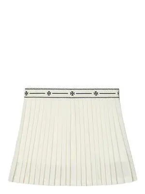 Tory Burch Mesh Pleated Tennis Skirt - Snow White
