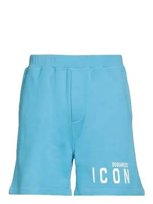 Dsquared2 DSQUARED2 Cotton Fleece Shorts With Print Blue