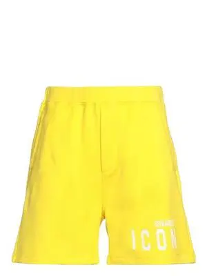Dsquared2 DSQUARED2 Cotton Fleece Shorts With Print Yellow