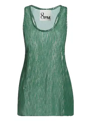 8PM Sleeveless Metallic Top - Green