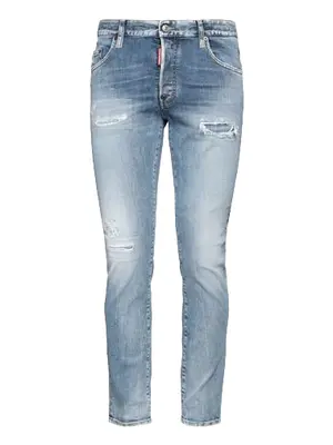 Dsquared2 Jeans In Cotton, Elastane, And Calfskin - Blue