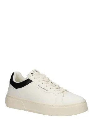 Armani Exchange Logo-print Leather Sneakers - White