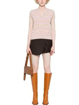 Maje Draped Skort - Brown