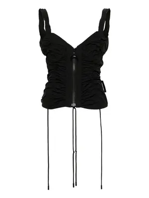 MARINE SERRE Ruched Tank Top - Black