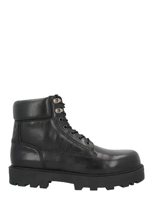 Givenchy Ankle Leather Combat Boots - Black