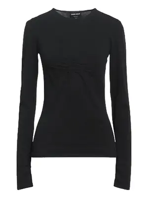 Giorgio Armani Solid Crewneck Sweater - Black