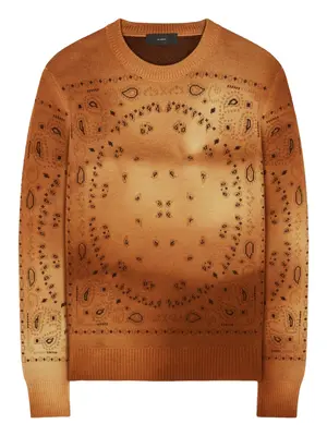Alanui Paisley-knit Wool Jumper - Brown