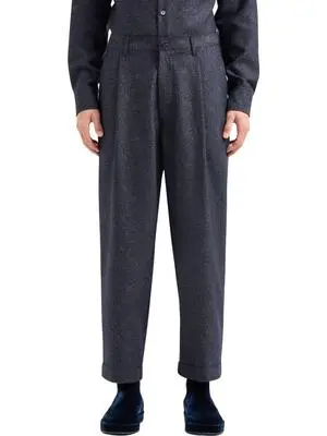 Giorgio Armani Pleated Tapered Trousers - Grey