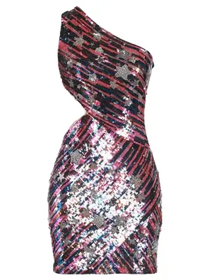 Elisabetta Franchi Mini Sequined Dress - Magenta