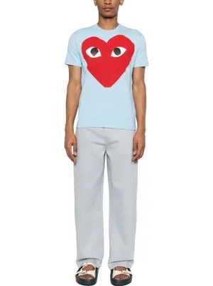 Play Comme Des Garcon Heart-print T-shirt - Blue