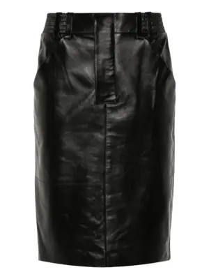 SAINT LAURENT Saint Laurent Leather Pencil Skirt