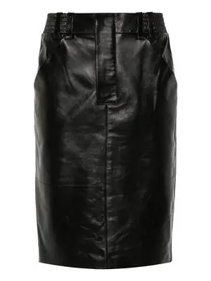 SAINT LAURENT Saint Laurent Leather Pencil Skirt